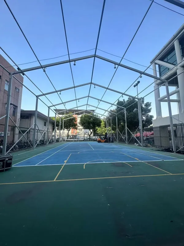 Outdoor Basketball with Large Court Tents | Shelter Structures