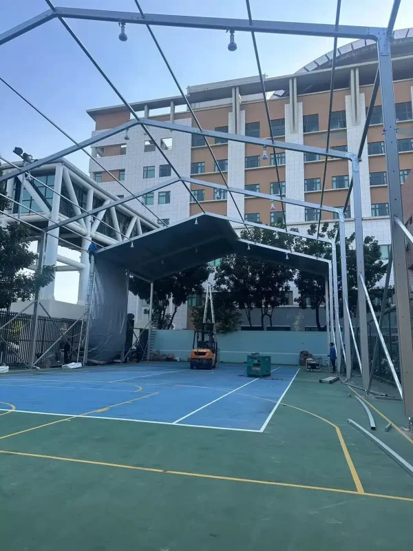 Outdoor Basketball with Large Court Tents | Shelter Structures