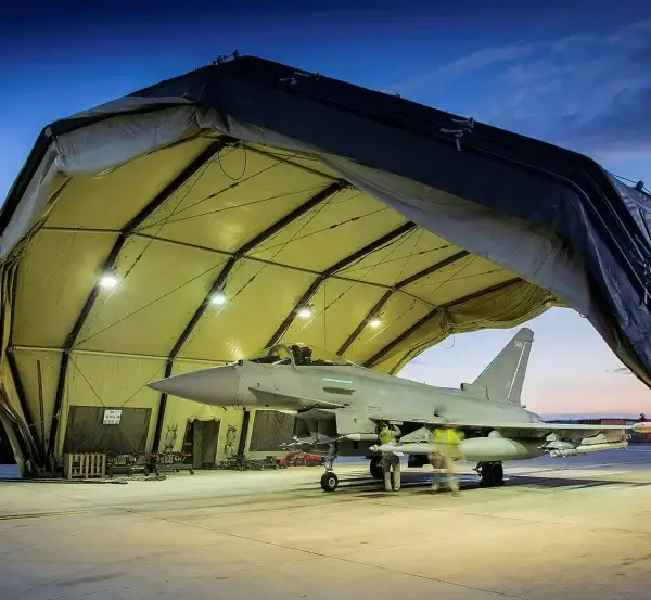 How do military hangars meet aviation needs?