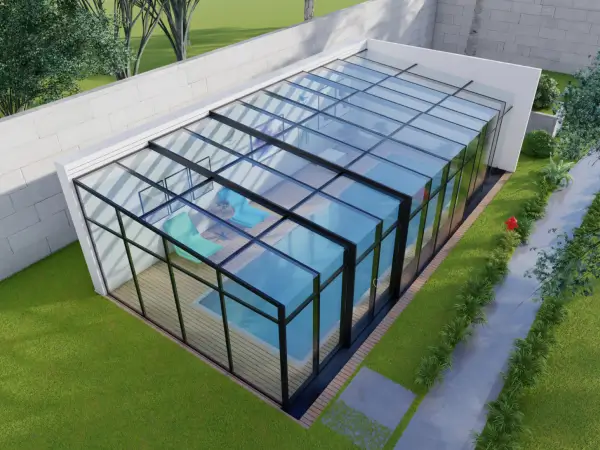 Lean-To Pool Enclosure - Custom Structures | Shelter Structures