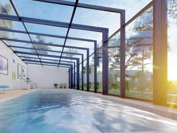 Lean-To Pool Enclosure - Custom Structures | Shelter Structures