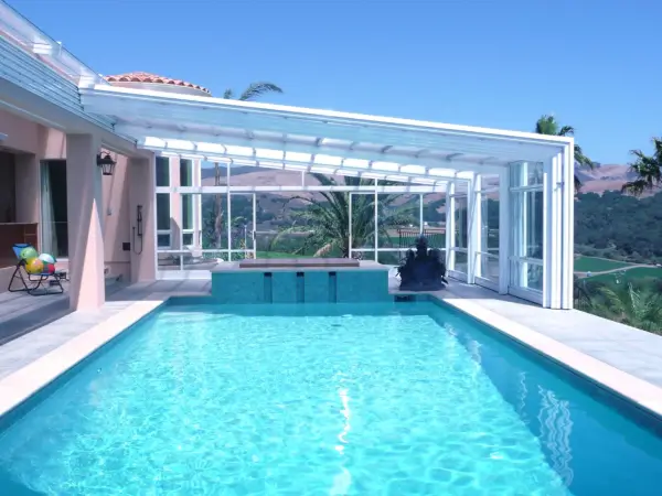 Lean-To Pool Enclosure - Custom Structures | Shelter Structures