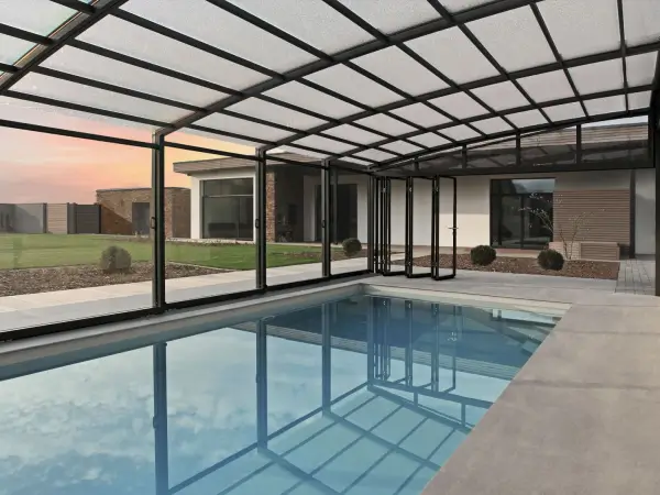 Lean-To Pool Enclosure - Custom Structures | Shelter Structures